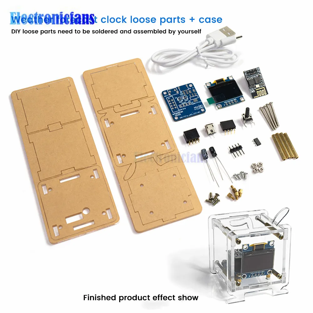 Esp8266-Mini-Electronic-ClockDiy-Kit-0-96-Inch-Oled-Display-Support-2 ...