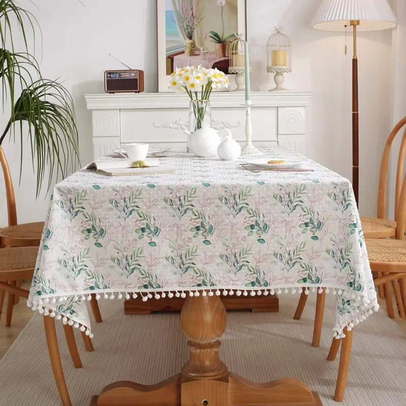 Cotton-Floral-Tablecloth-Tea-Table-Decoration-Rectangle-Table-Cover-For ...