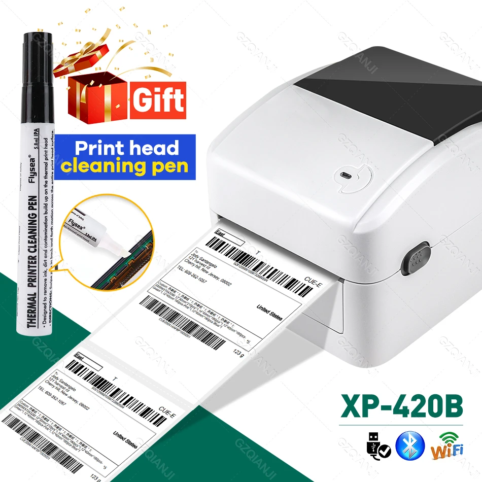 Xp-420b Thermal Label Barcode Shipping Printer 4 Inch Support Qr Code ...