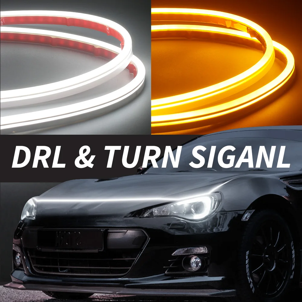 Car-LED-Hood-Light-Flexible-Strip-Auto-Modified-Front-Headlight-12V-Car ...