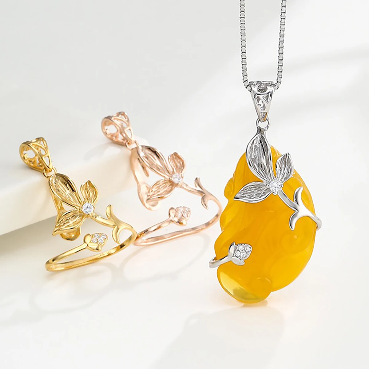 925 Sterling Silver Flower Pendant Blank fit Irregular Stone Pendant ...