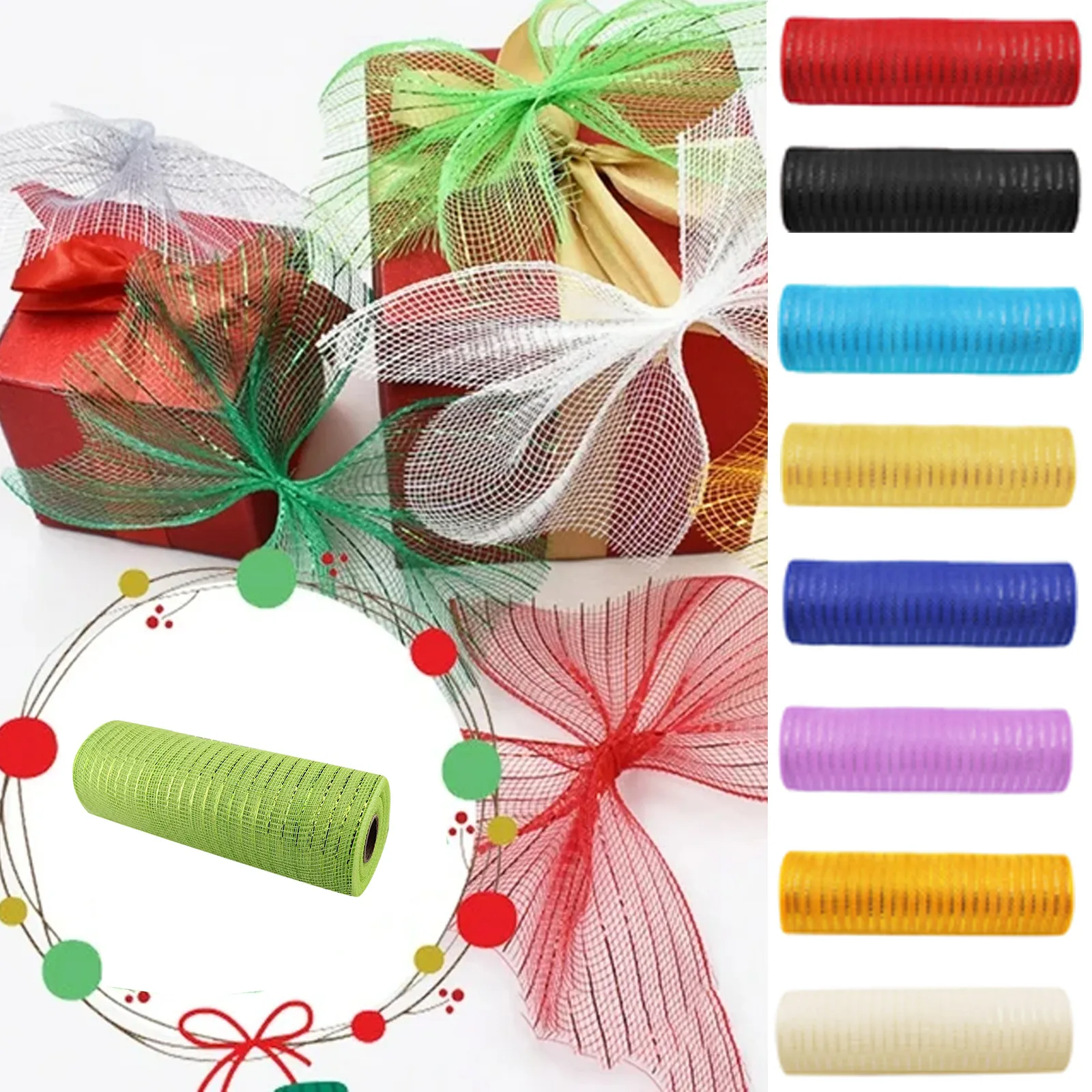 10yards*26cm Christmas Tree Mesh Tulle Roll Fabric Flower Gauze Mesh ...
