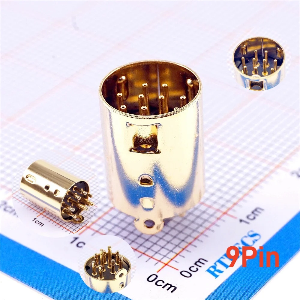 2-Pcs-MINI-DIN-10-PIN-Circular-Connector-Male-PCB-Solder-Through-Holes ...