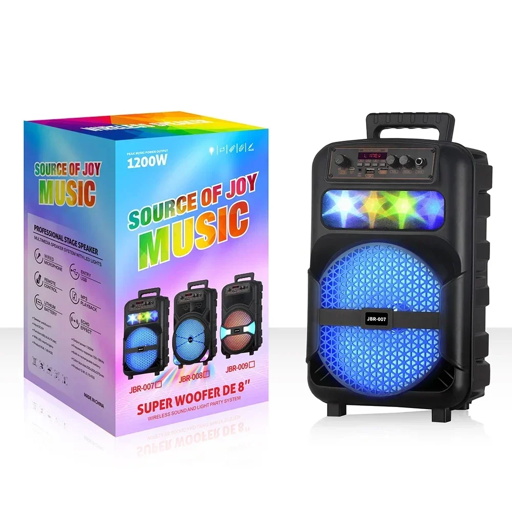 8-Inch-Outdoor-Portable-Speaker-Wireless-Stereo-Sound-Box-with-Mic-LED ...