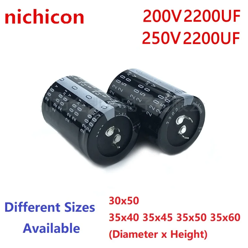 2Pcs-Lot-Nichicon-2200uF-200V-2200uF-250V-200v2200uf-250V2200UF-30x50 ...