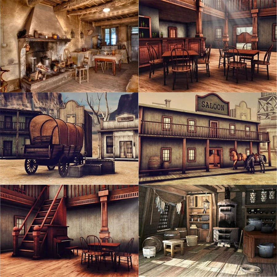 Wild-West-Saloon-Photography-Backdrop-Old-House-Shabby-Bar-Bank ...