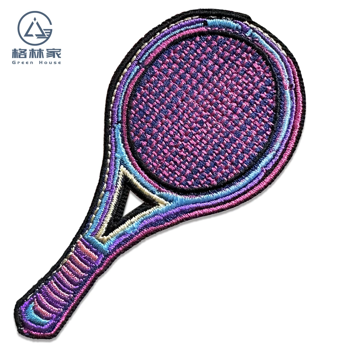 Purple-Tennis-Racket-Embroidered-Iron-On-Patches-for-Clothing-Colorful ...