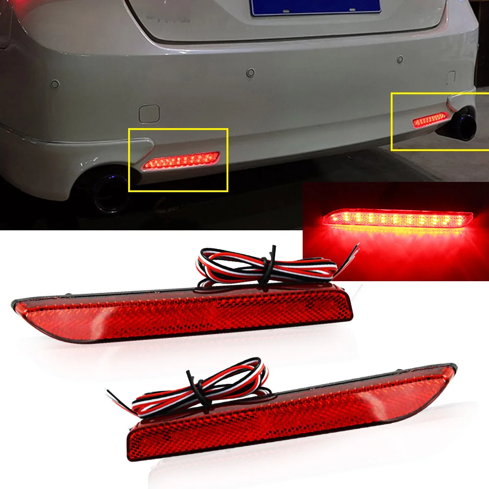 2pcs Car Led Rear Bumper Reflector Brake Lights Lamp For Toyota Ez 2011 ...