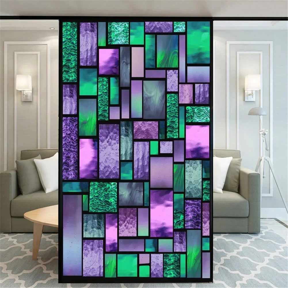 Color-Brick-Privacy-Windows-Film-Decorative-Stained-Glass-Window ...