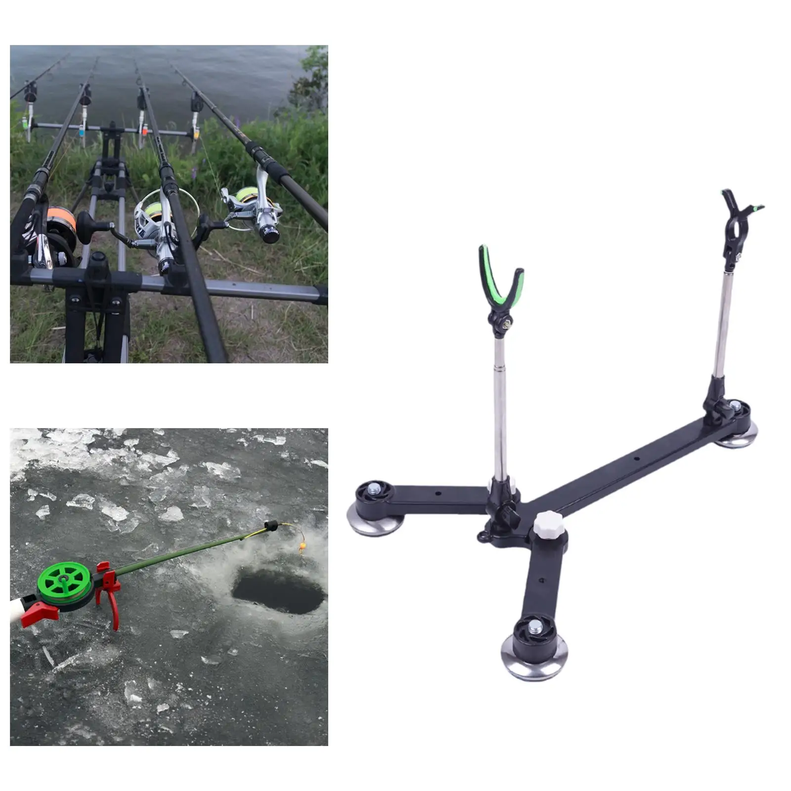 Ice Fishing Rod Holder Fishing Shelf Folding Retractable Ice Fishing ...