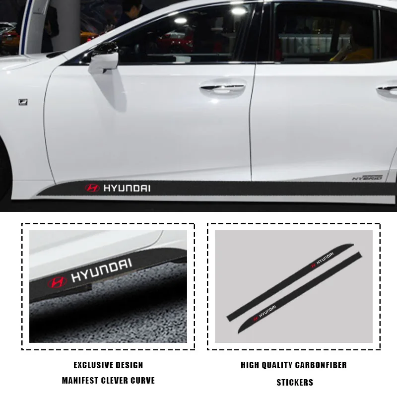 2pcs Car Door Side Skirt Car Body Decal Stickers for Hyundai I30 Accent ...