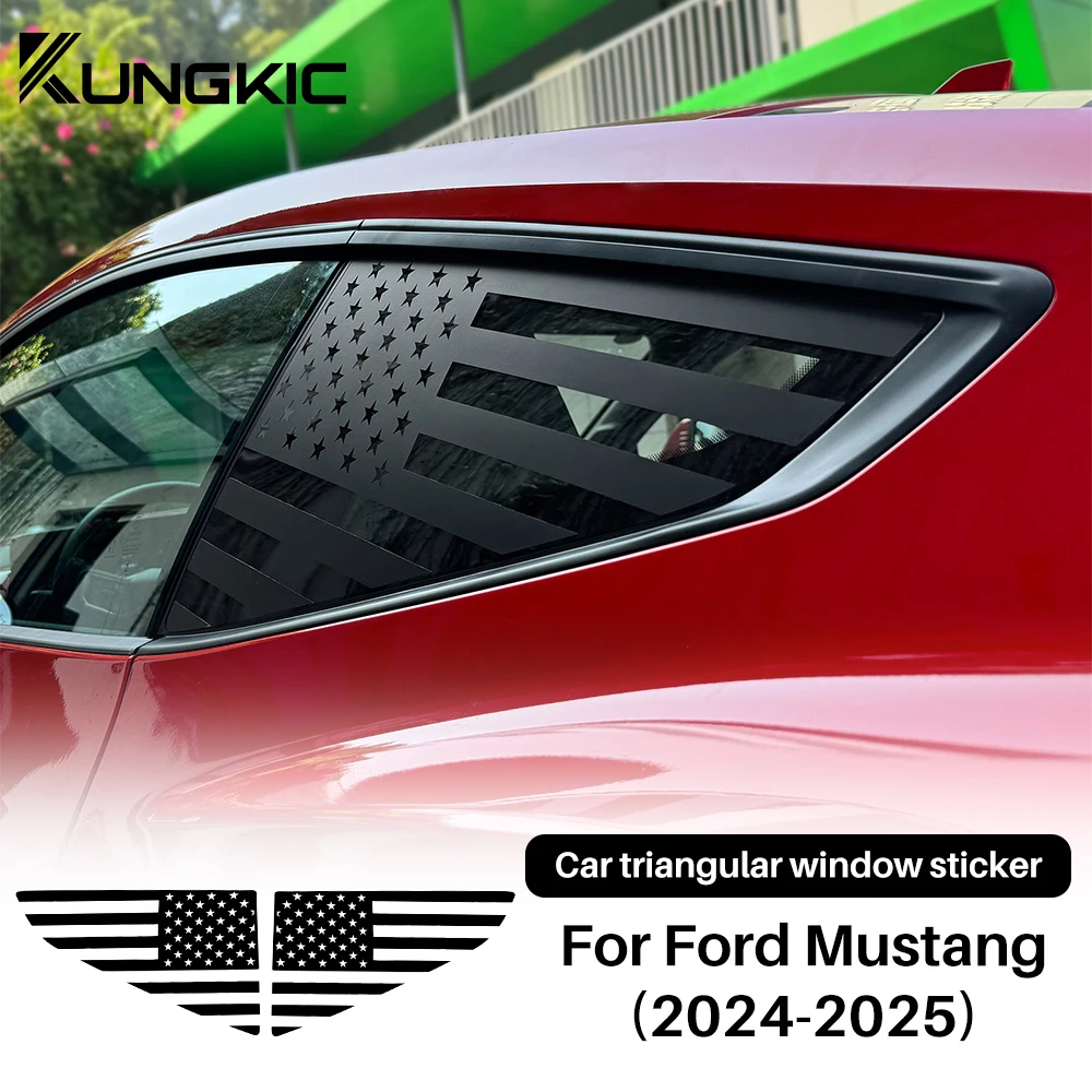 For Ford Mustang GT 2024 2025 Rear Window Triangle Glass Sticker Decal ...