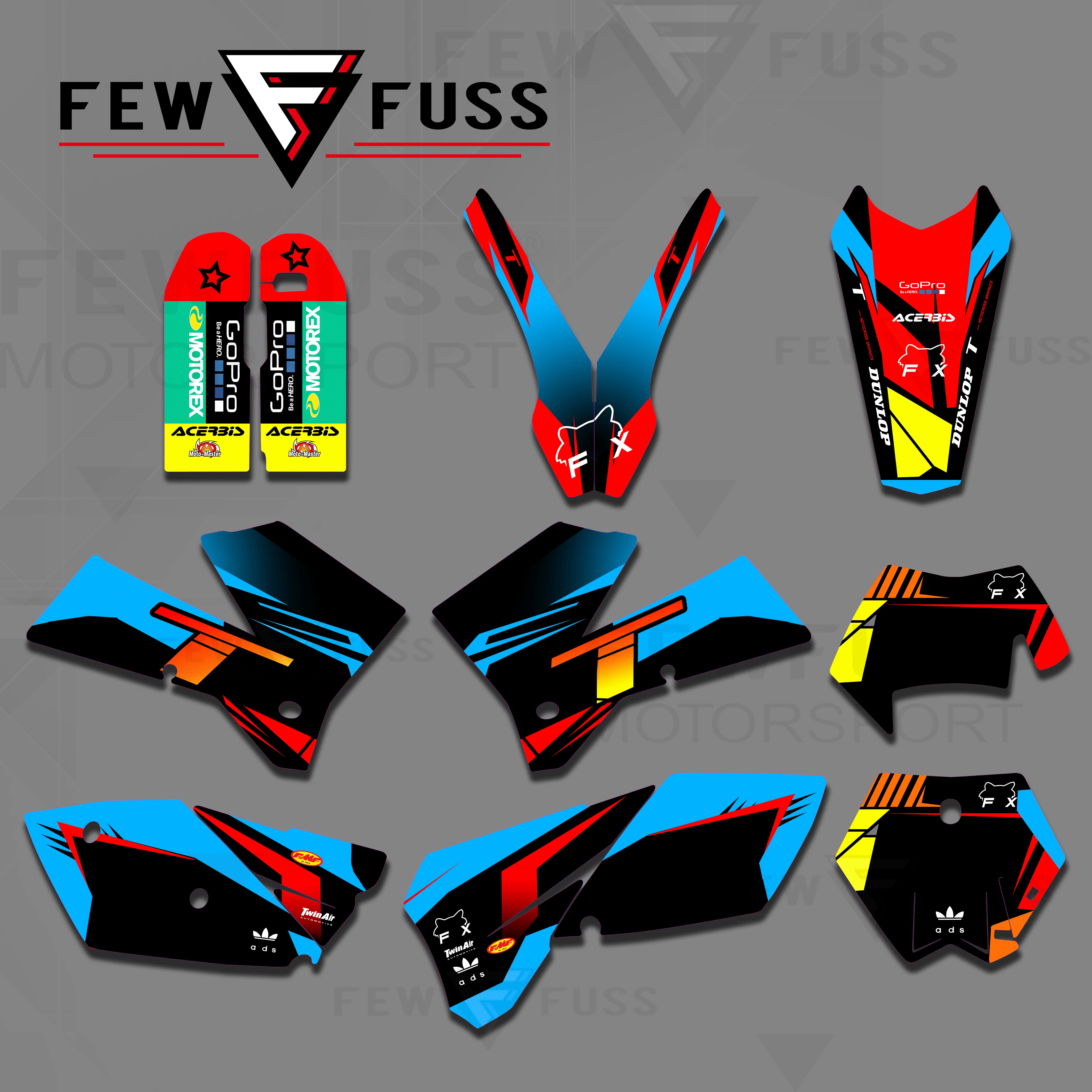 Fewfuss Custom Stickers For Ktm, Decal Kit, Numbers 125, 200, 250, 300 ...