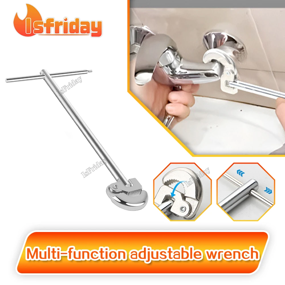 Basin-Wrench-180-Degree-Rotating-Adjustable-Basin-Spanner-Carbon-Steel ...