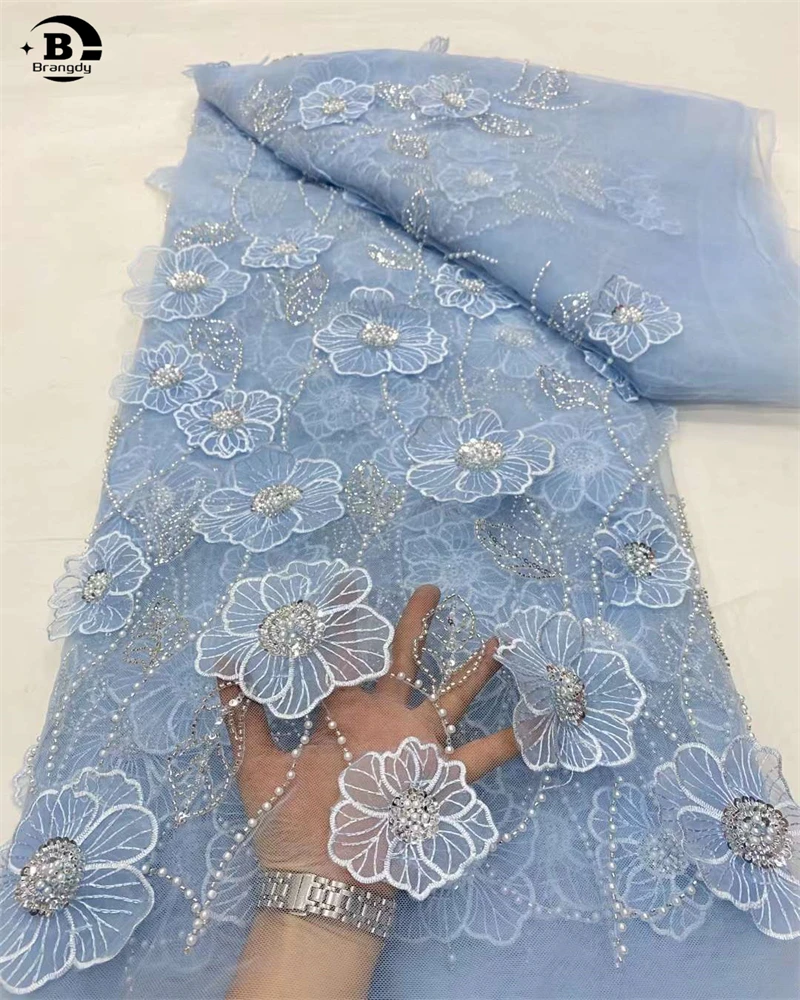 3D-Flower-Lace-Fabric-Embroidery-Net-Big-Flower-African-Nigerian-Sequin ...
