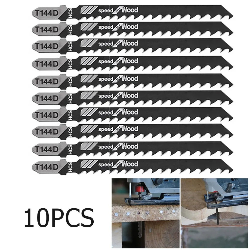 10Pcs HCS Jigsaw Blades T144D For High Speed Wood Plastic Board Cutting ...