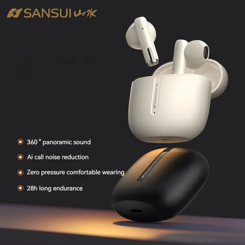 SANSUI-New-Wireless-Gaming-Headset-Earbuds-HiFi-Stereo-with-Microphones ...