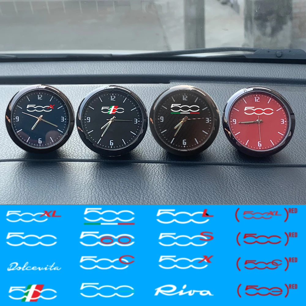 Car Quartz Decoration Clock Auto Dashboard Watch For Fiat 500 Red 500C ...