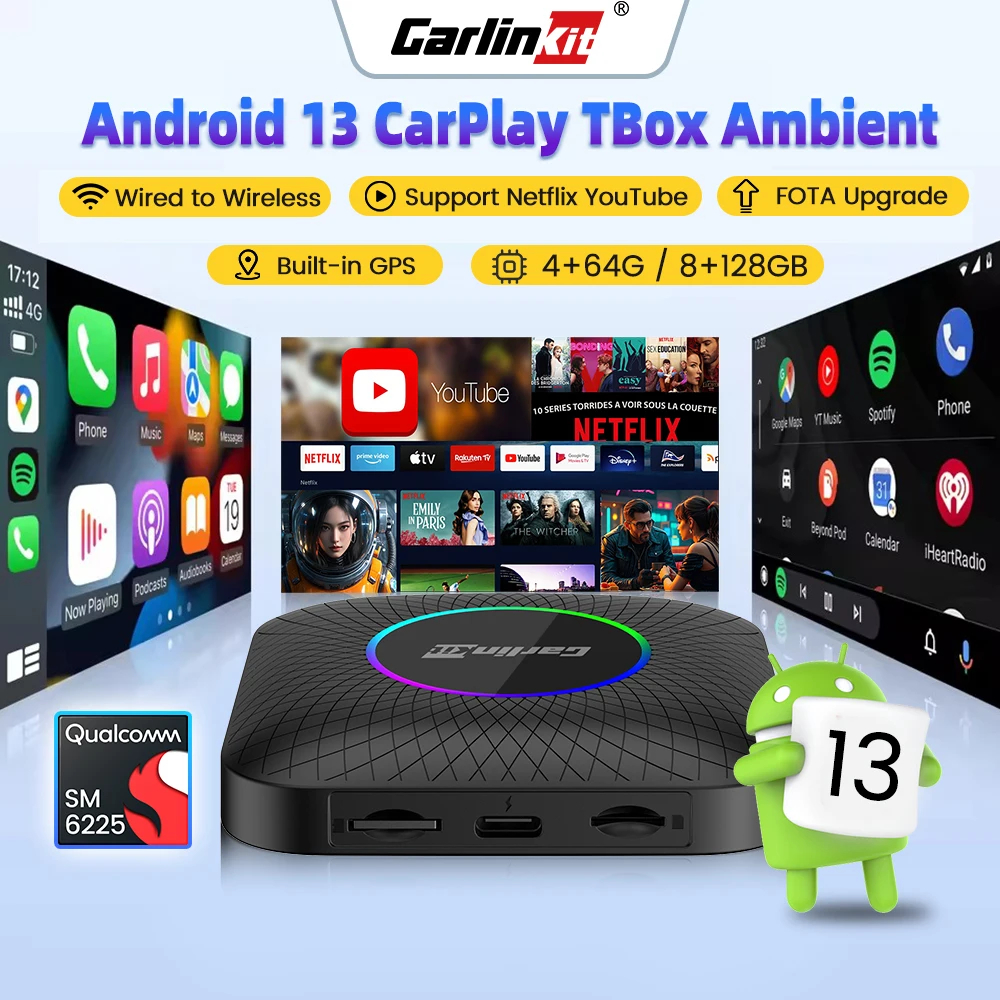 CarlinKit Android 13 Tv Box CarPlay Android Auto TBox adaptador ...
