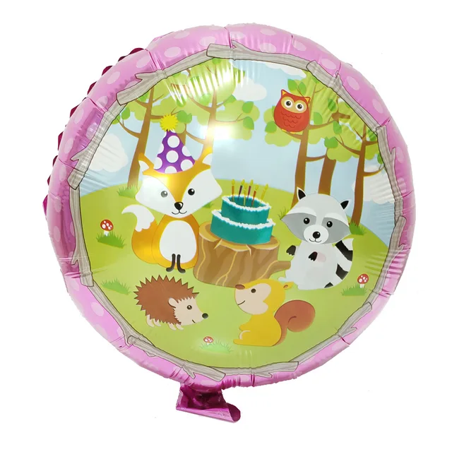 Woodland Animals Birthday Decoraiton Balloon Fox Hedgehog Raccoon Deer ...