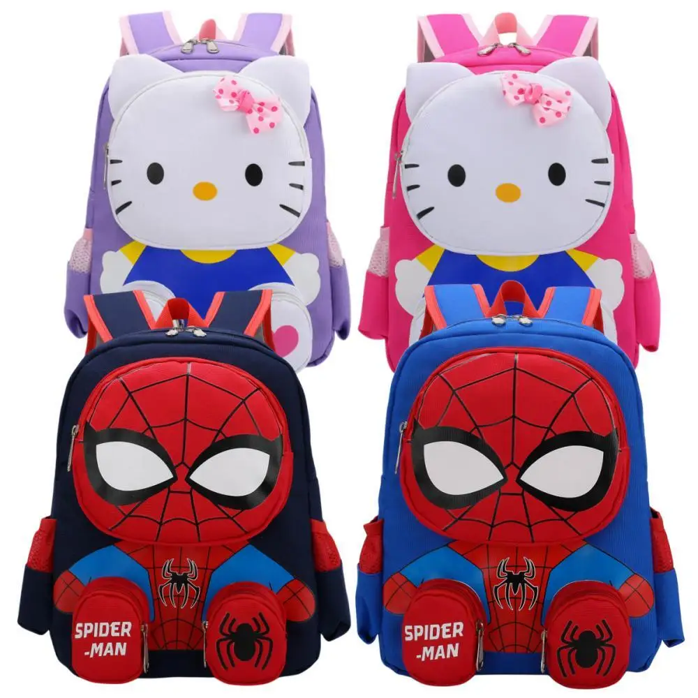 Spiderman-Hello-Kitty-Cat-Backpacks-Super-Heroes-Student-School-Bag ...