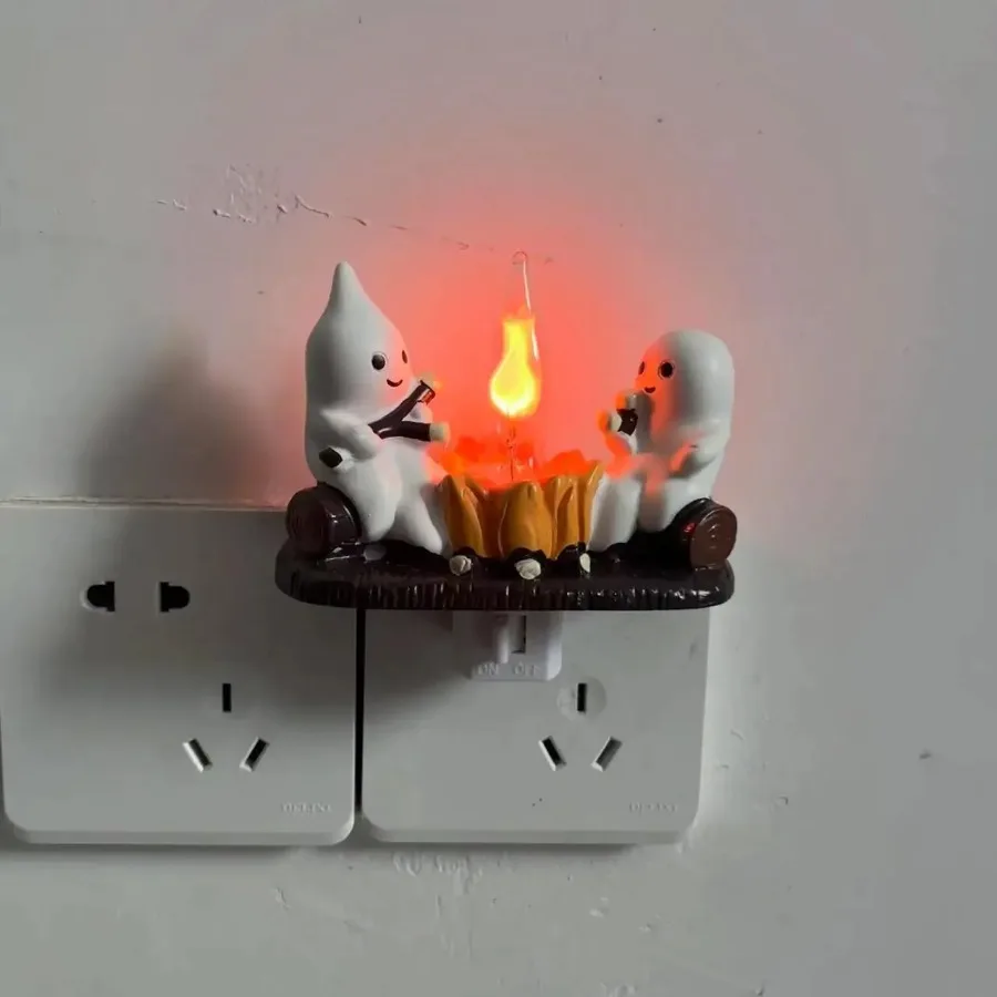 Halloween Ghost Statue with LED Lights – Cute Ghost Ornament for Home ...