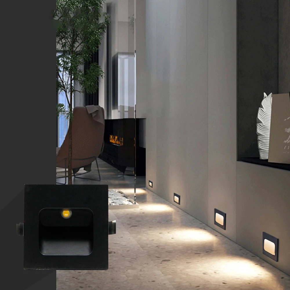 XINLAT-Mini-Wall-Lamps-1W-Black-White-Stairs-Led-Lights-Nightlights ...
