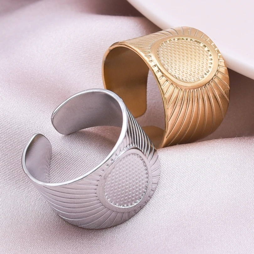 Vintage Geometry Irregular Rings for Men Woman Silver/Gold Color ...