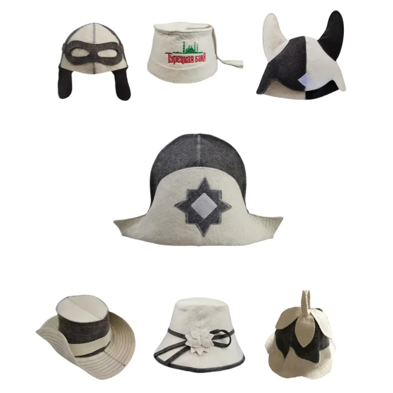 Natural wool felt sauna hat cap russian banya hat for men and women ...