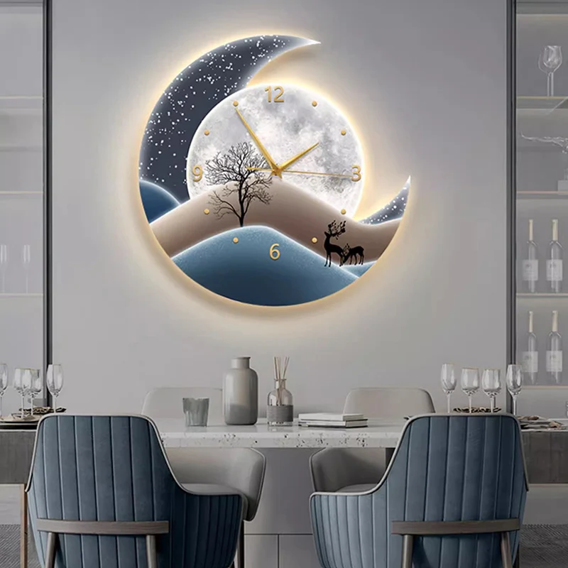 Art-Mural-Wall-Clocks-Luxury-Digital-Mechanism-Led-Modern-Restaurant ...