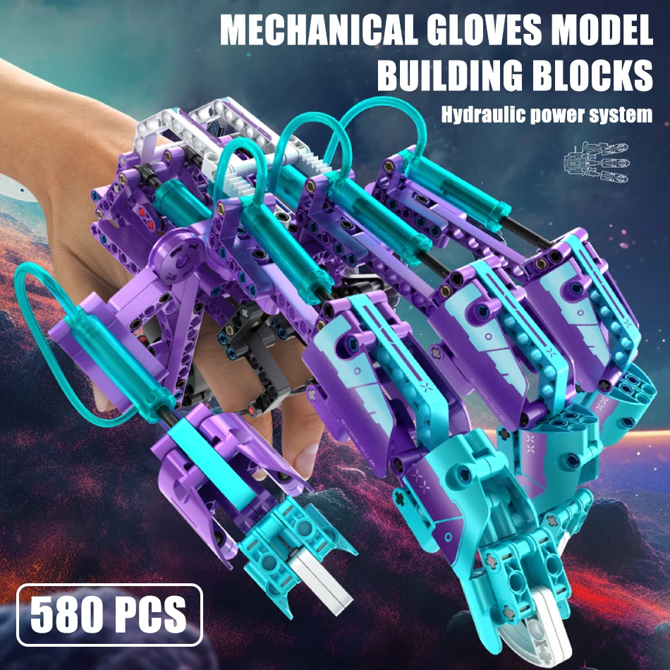 City-MOC-Wearable-Hydraulic-Power-Mechanical-Gloves-Building-Blocks-Technical-Gauntlet-Model ...