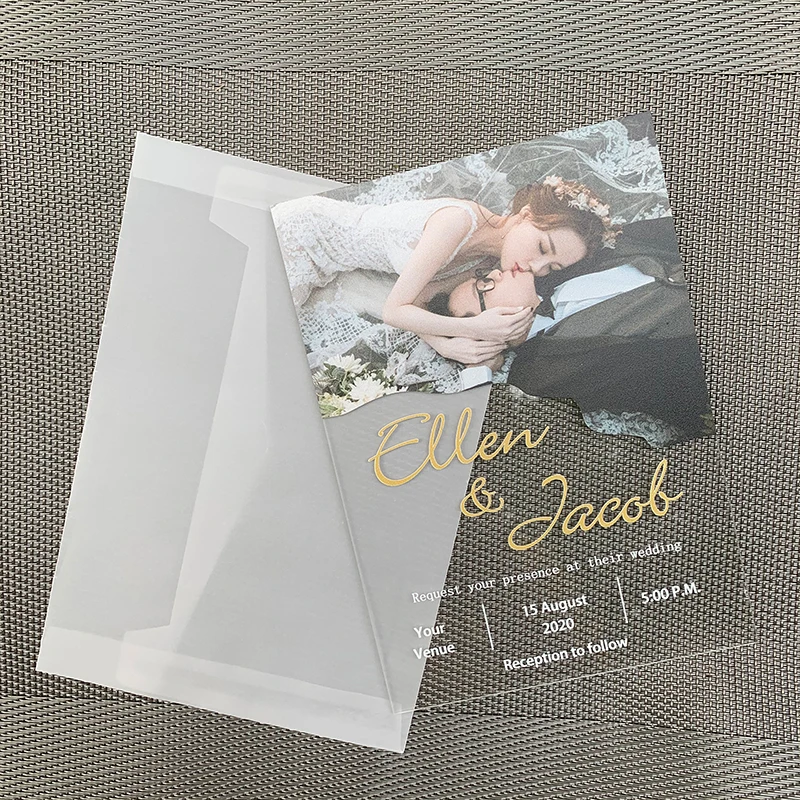 Custom Wedding Invitation Envelope, Clear soft Plastic Cards ...