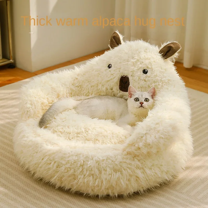 Plush-Cat-Bed-Winter-Dog-Sofa-Beds-Thicken-Soft-Dog-Kennel-Fluffy-Soft ...