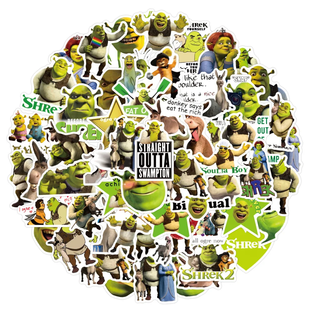 50-pegatinas-de-dibujos-animados-de-monstruo-Shrek-grafiti-DIY-Maleta ...