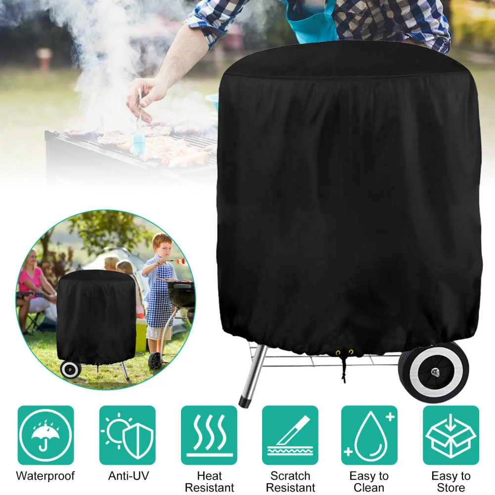 YOUZI-WATERPROOF-Outdoor-Round-BBQ-Cover-With-Adjustable-Drawstring ...