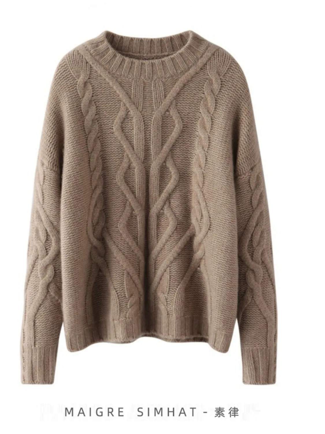 Autumn-and-winter-pure-woolen-sweater-women-s-round-neck-twist-thick ...
