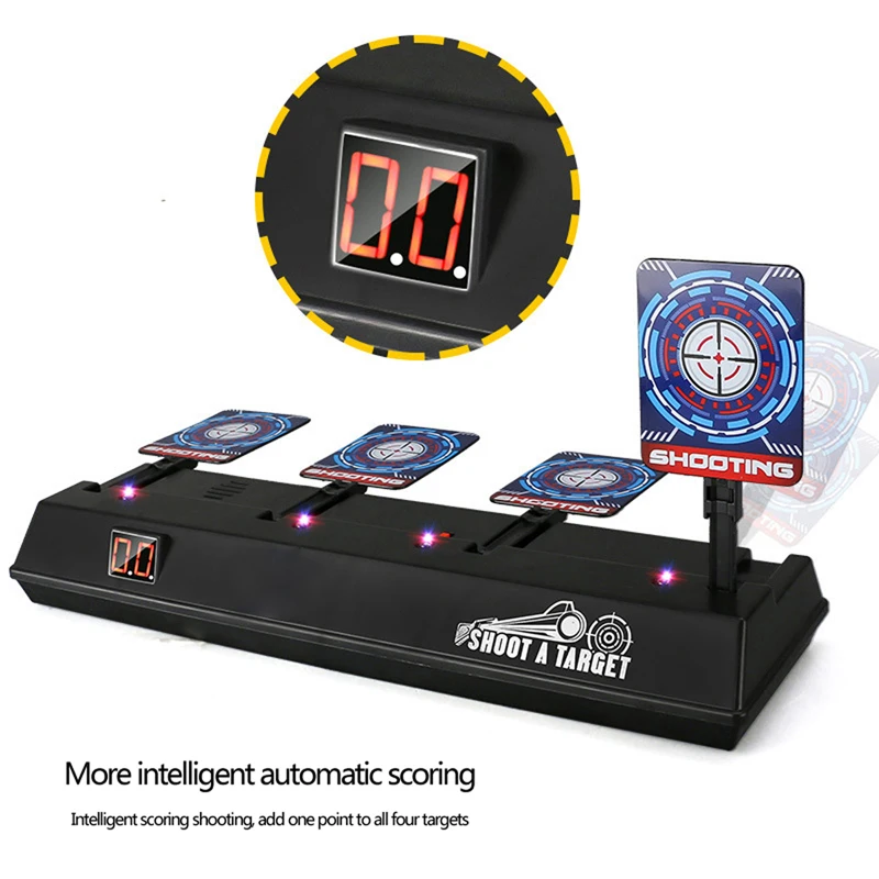 Electronic-Scoring-Shooting-Targets-4-Targets-LED-Light-Shooting-Sounds-Effect-Auto-Reset ...