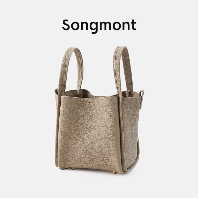 Songmont Medium Song Bag Female Classic Handle Bag Top Grain Cowhide ...