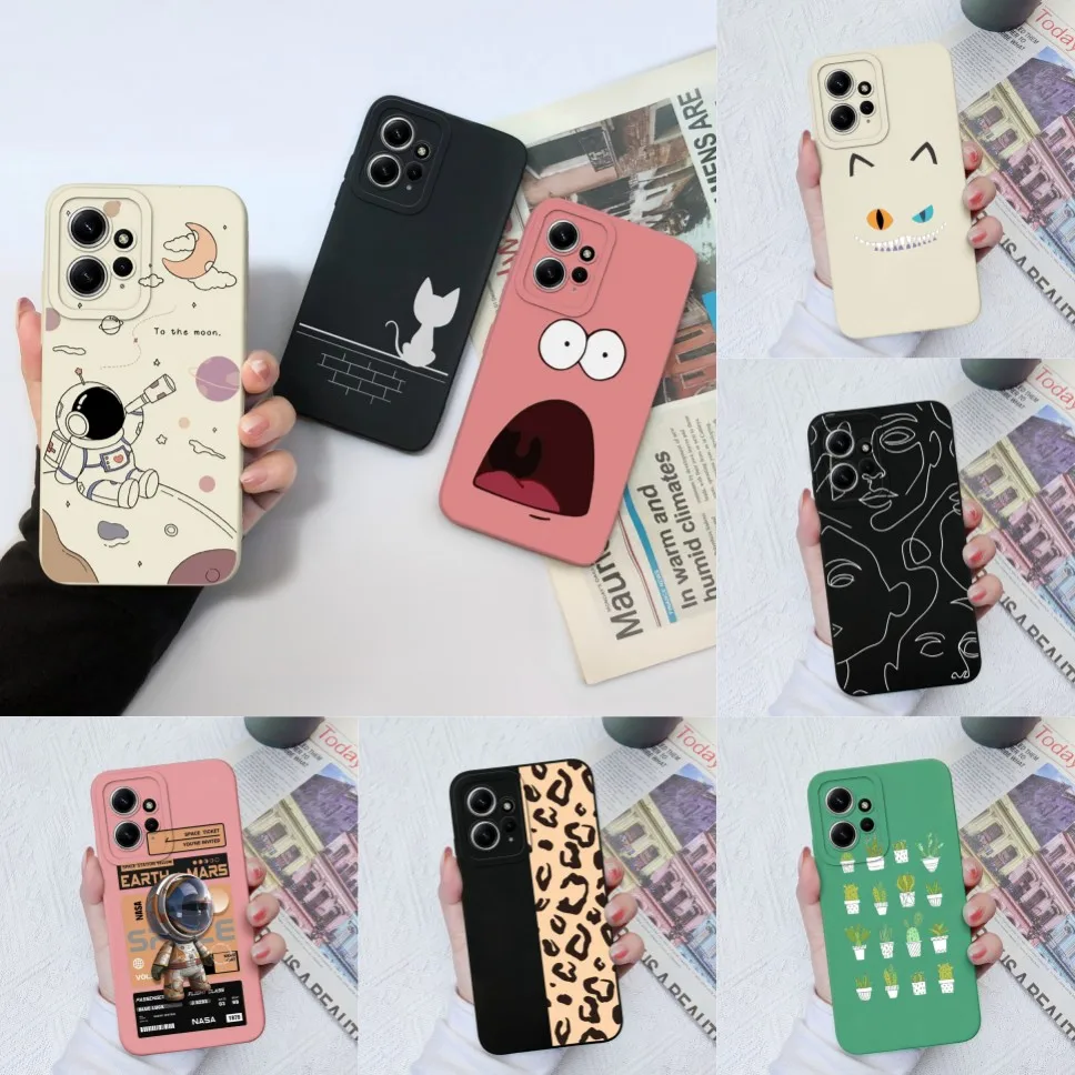 For-Xiaomi-Redmi-Note-12-4G-5G-Case-Cute-Pilot-Cartoon-Square-Liquid ...
