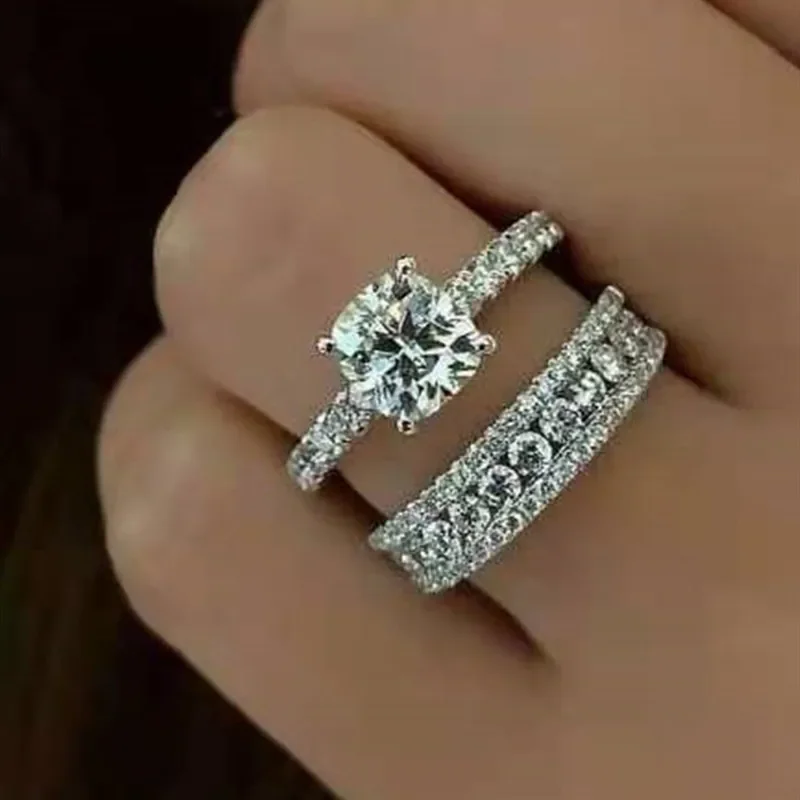 Luxury-Wedding-Engagement-Ring-Set-with-Full-Bling-Iced-Out-Crystal ...