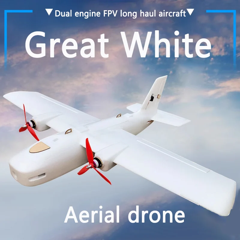 Great White Shark 1.1-Meter Wingspan Dual Engine FPV Long-Range Fixed ...
