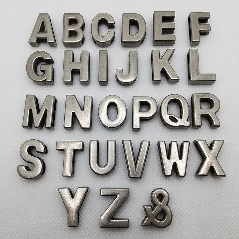 50pcs-Zinc-Alloy-English-Letters-Logo-For-Belt-Bracelet-Bag-Luggage ...