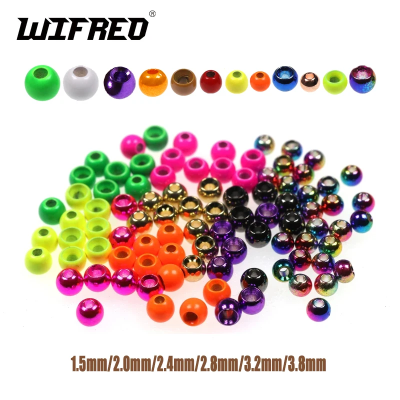Wifreo 20PC 1.5mm 3.8mm Colored Fly Tying Brass Beads Beadhead Nymph ...