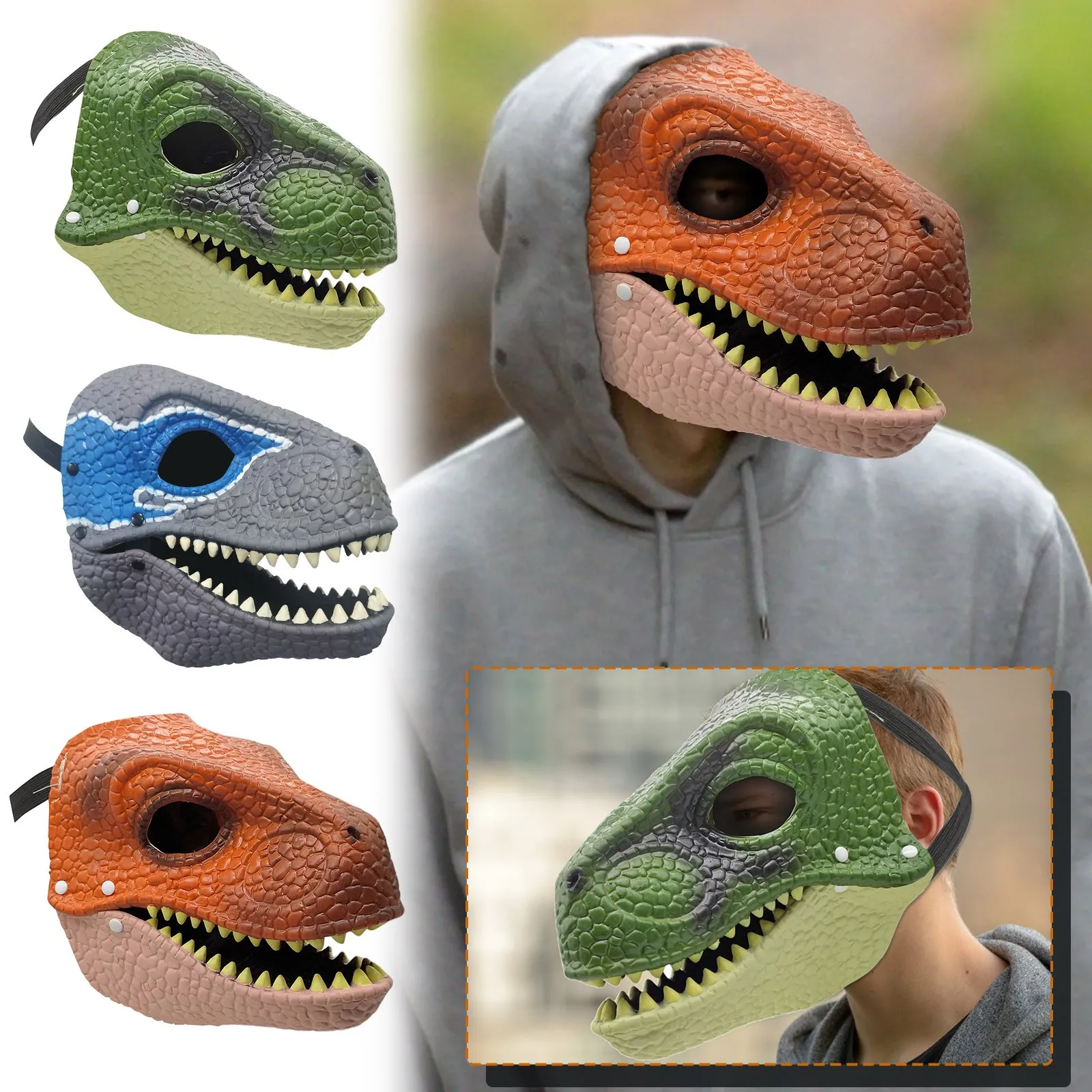 Party-Mask-Halloween-Carnival-Gift-Velociraptor-Mask-T-rex-Dinosaur ...