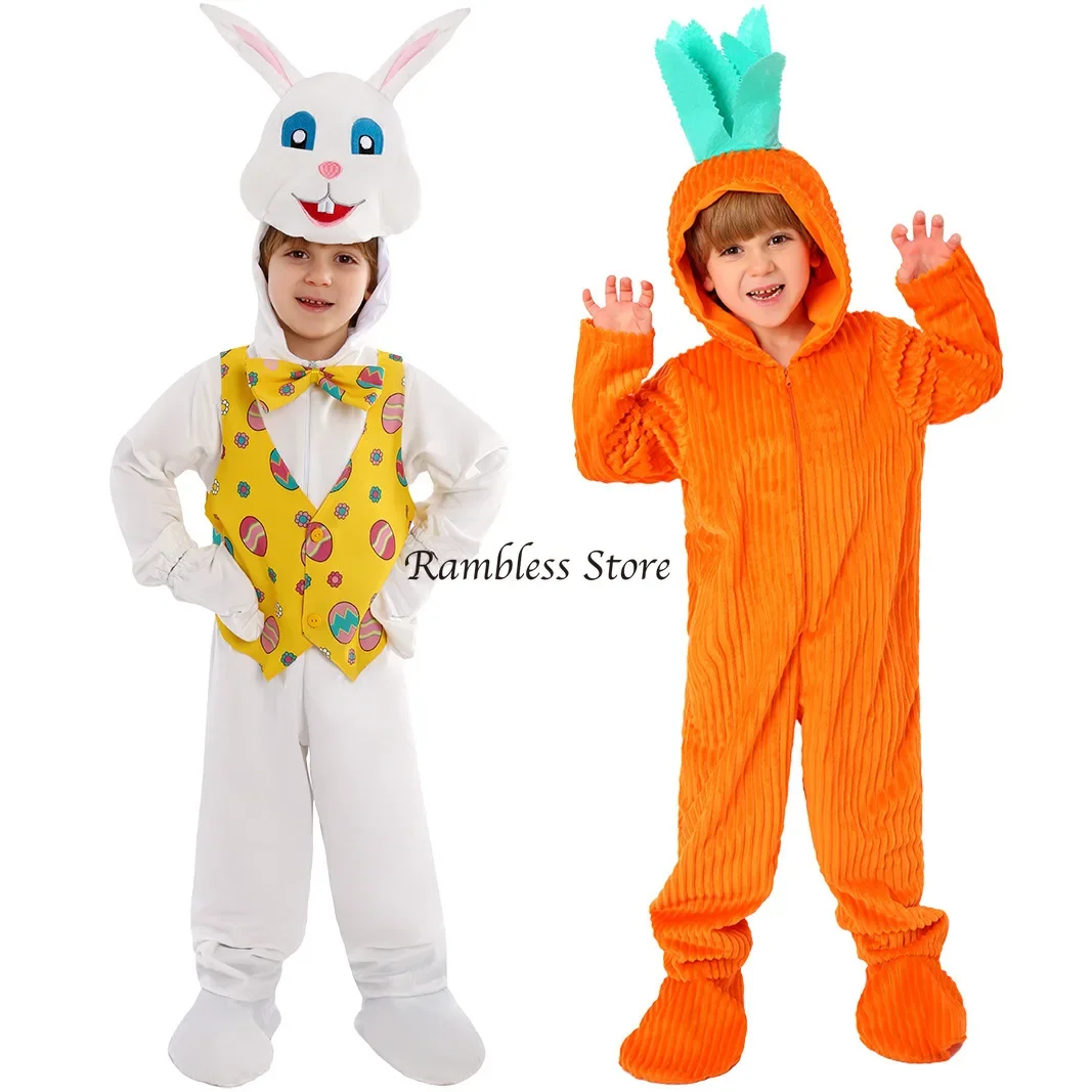 Children Easter Holiday Rabbits Carrots Cosplay Costumes for Carnival ...