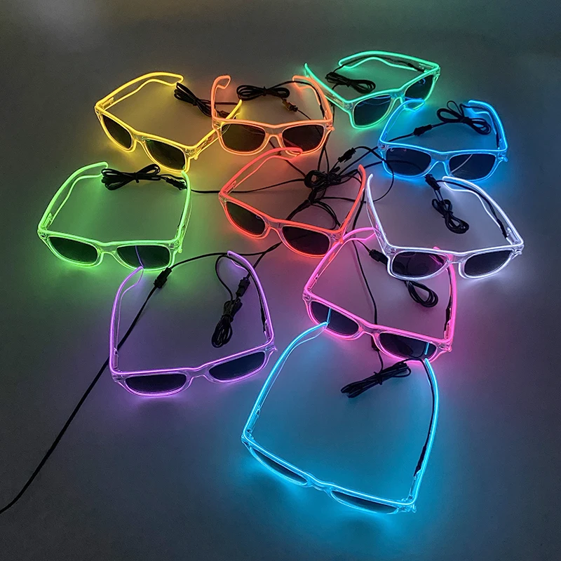 Fashion-LED-Lights-Glasses-EL-Neon-Glow-Light-occhiali-da-sole-Light-Up ...