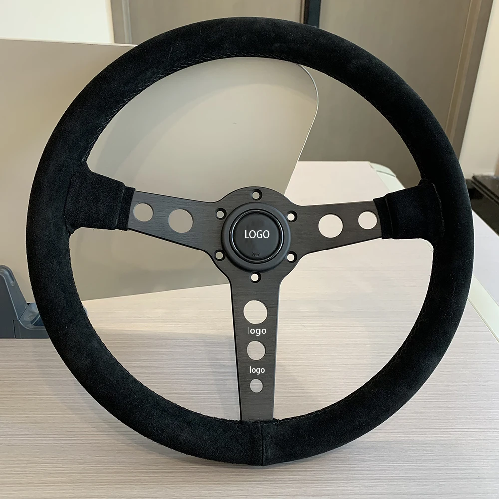 14inch-350mm-Prototipo-Black-Edition-Suede-leather-Steering-Wheel-momoo-Racing-Sport-Steering ...