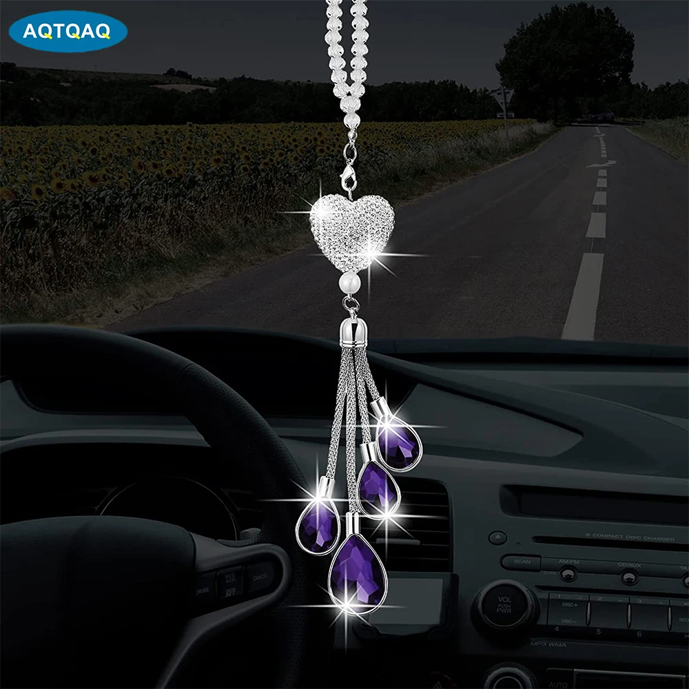 Bling Bling Car Rearview Mirror Pendant,gorgeous Pendant,red Crystal ...