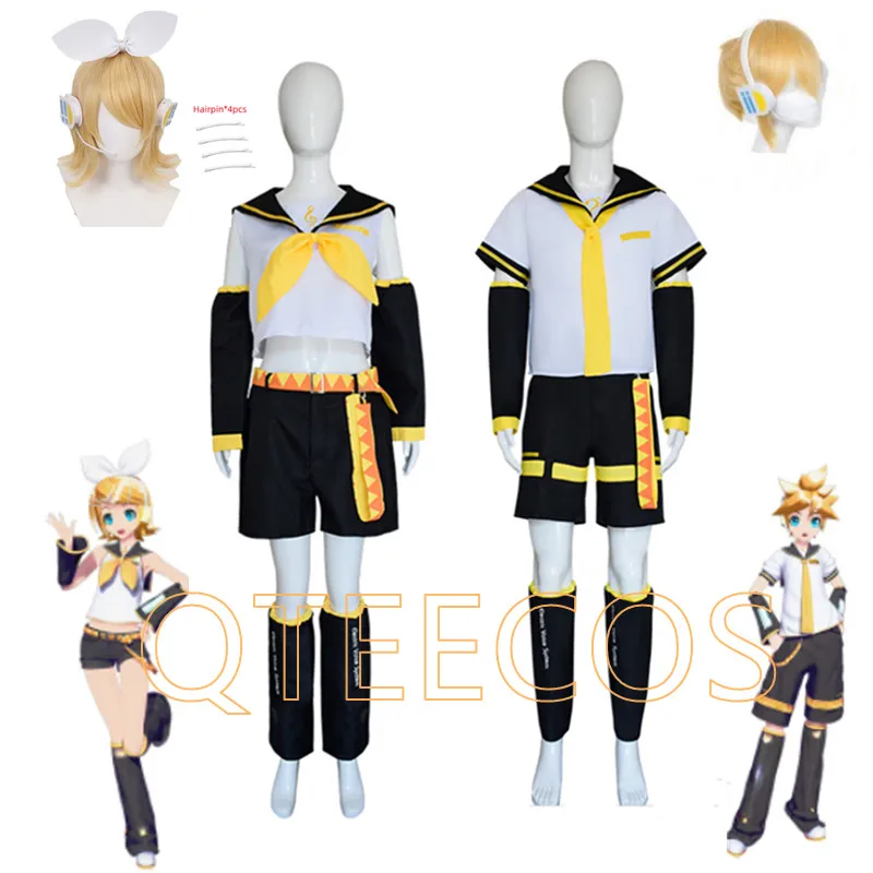 Anime-Rin-Len-Cosplay-Tops-Shorts-Headset-Sets-Halloween-Carnival ...