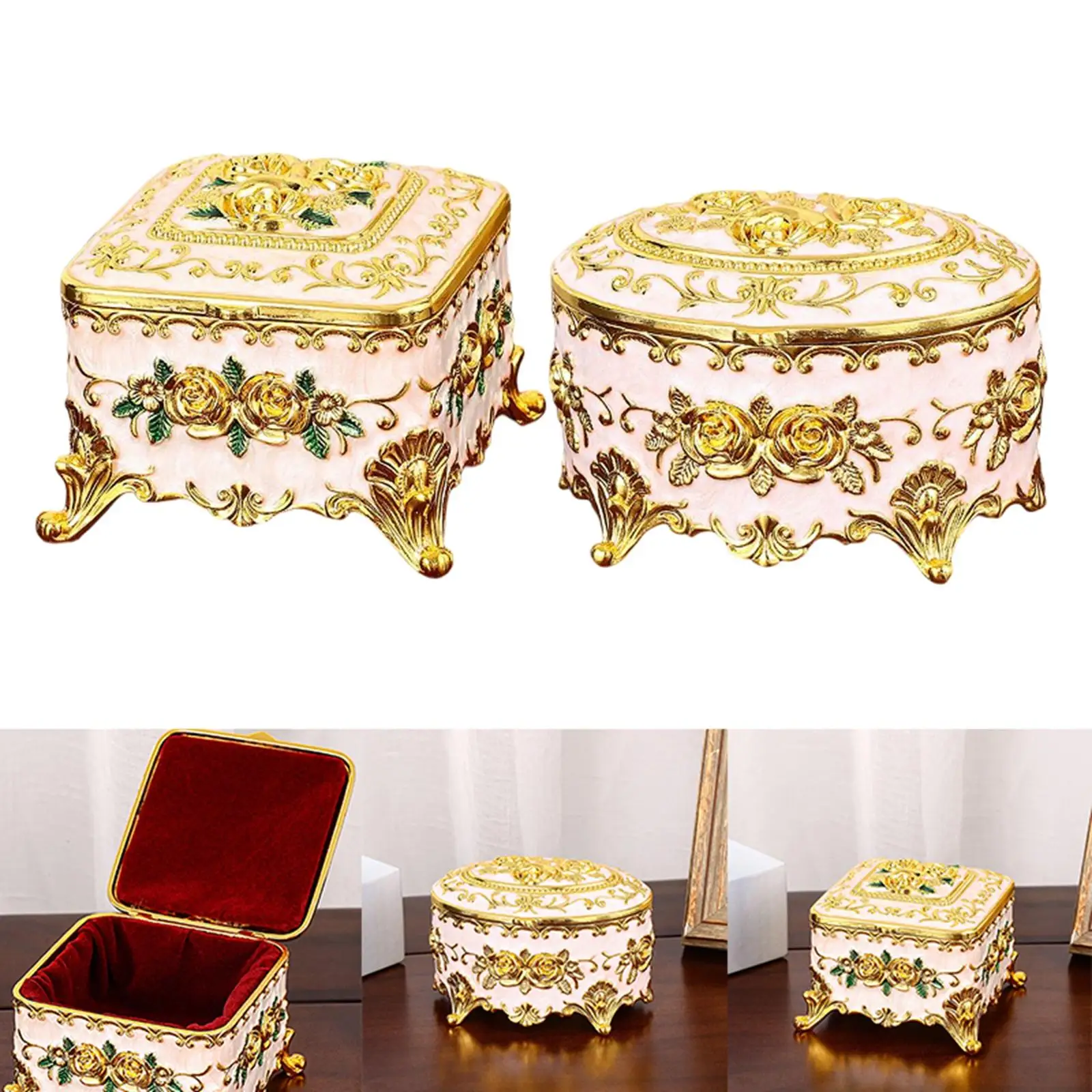 Vintage Jewelry Box Ornate Decorative Metal Crafts European Style ...